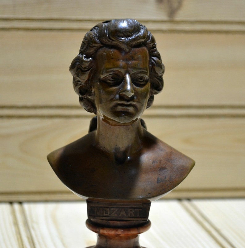 Vintage Stone Bust Statue Mozart Music Composer Sculpture Wolfgang ...
