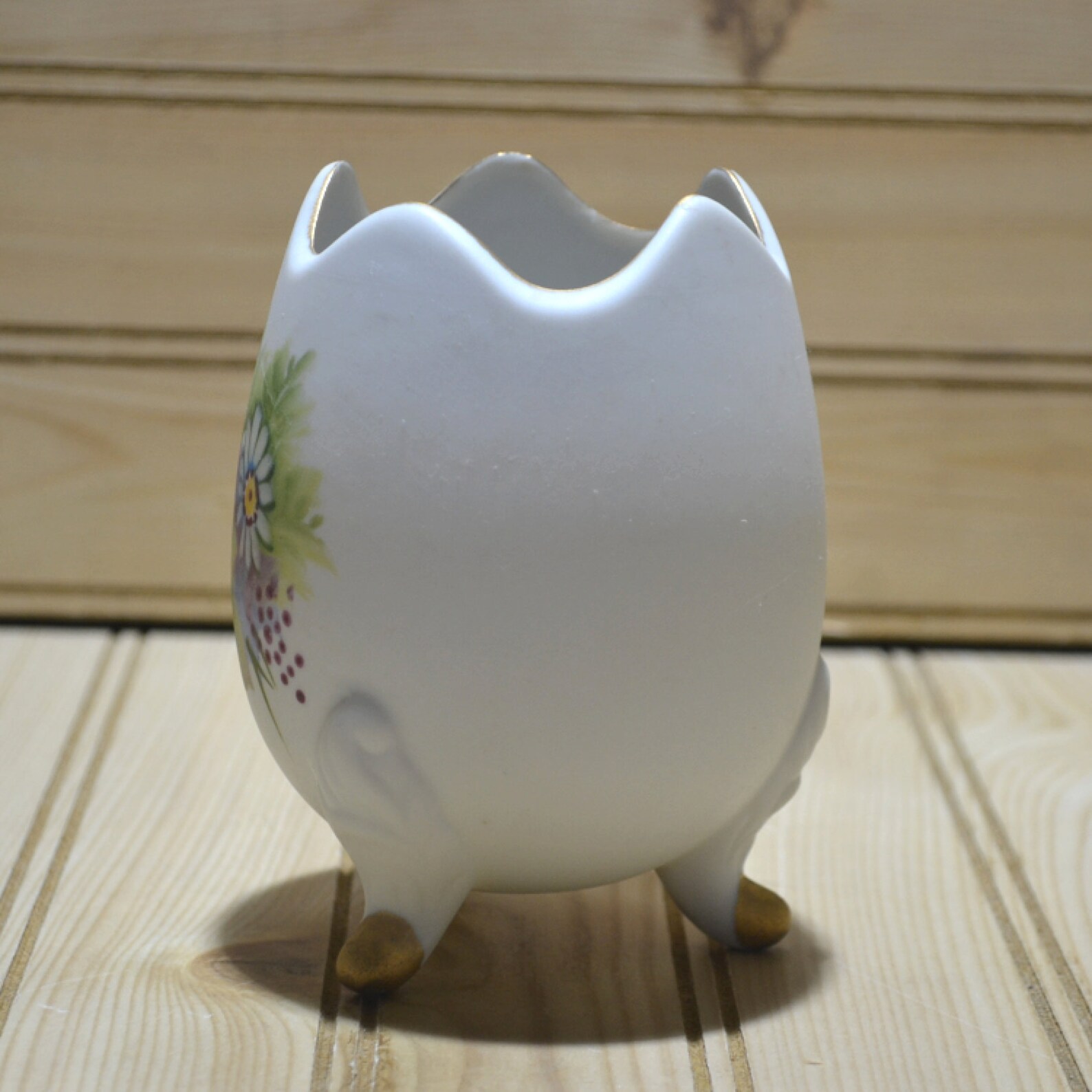 Vintage Mid Century Lefton China Footed Egg Floral Rose Design - Etsy