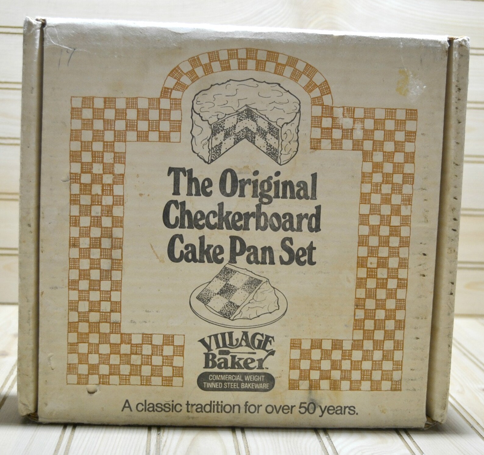 Vintage Checkerboard Cake Pan Set Commercial Weight Tinned - Etsy