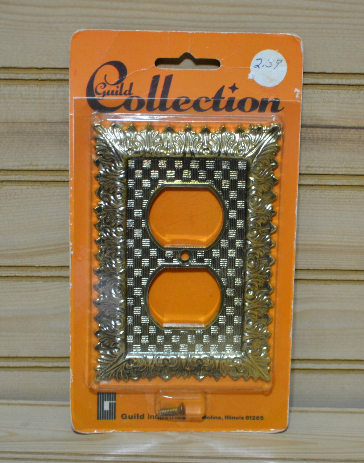 Vintage Gold Plastic Duplex Outlet Cover Electrical Supply 70s Home ...