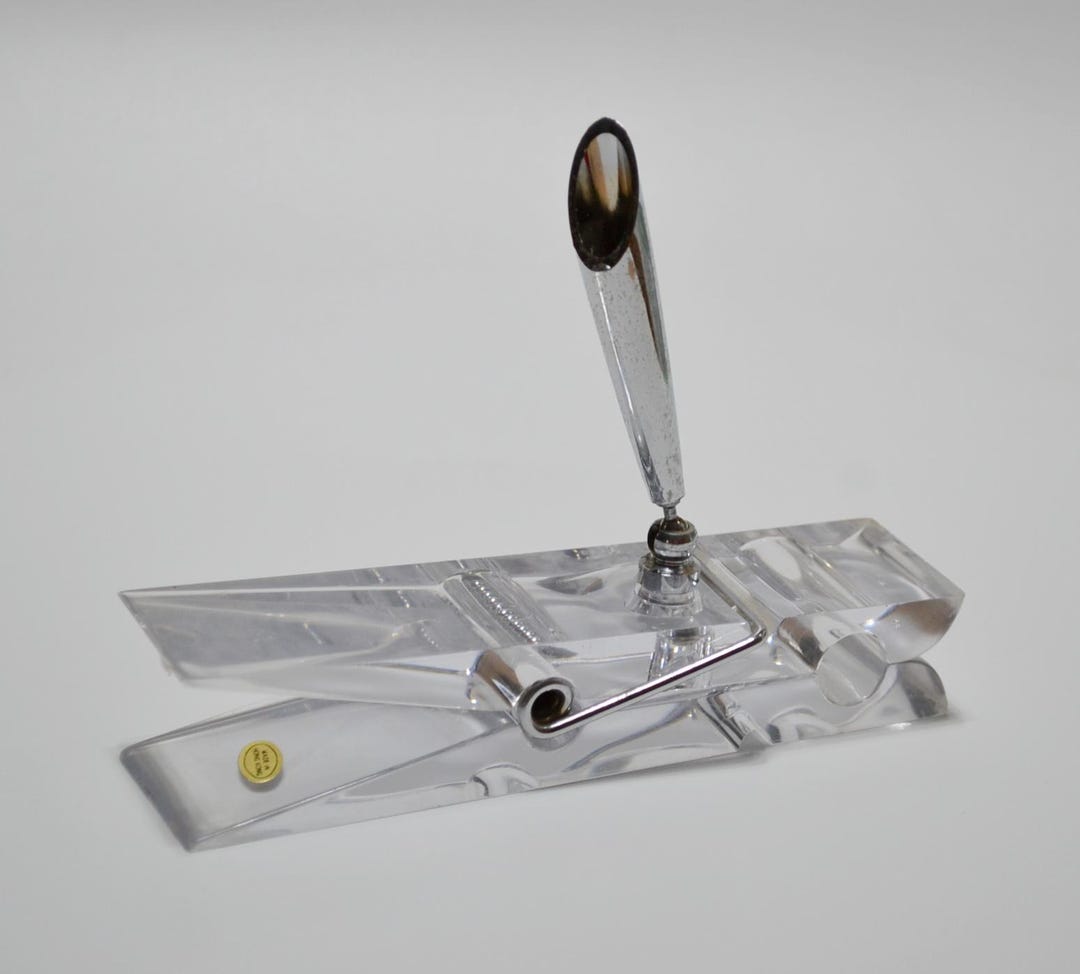 Vintage Giant Clothes Pin With Pen Holder Acrylic Lucite Resin Memo ...
