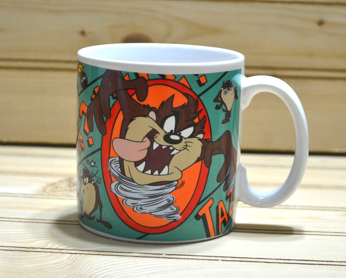 Vintage Taz Mug 1985 Korea Applause Looney Tunes Tasmanian - Etsy