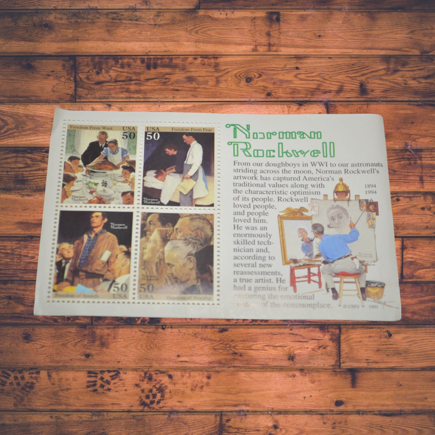 Vintage 1990s USPS Norman Rockwell Freedom Stamps Plus Others Ten ...