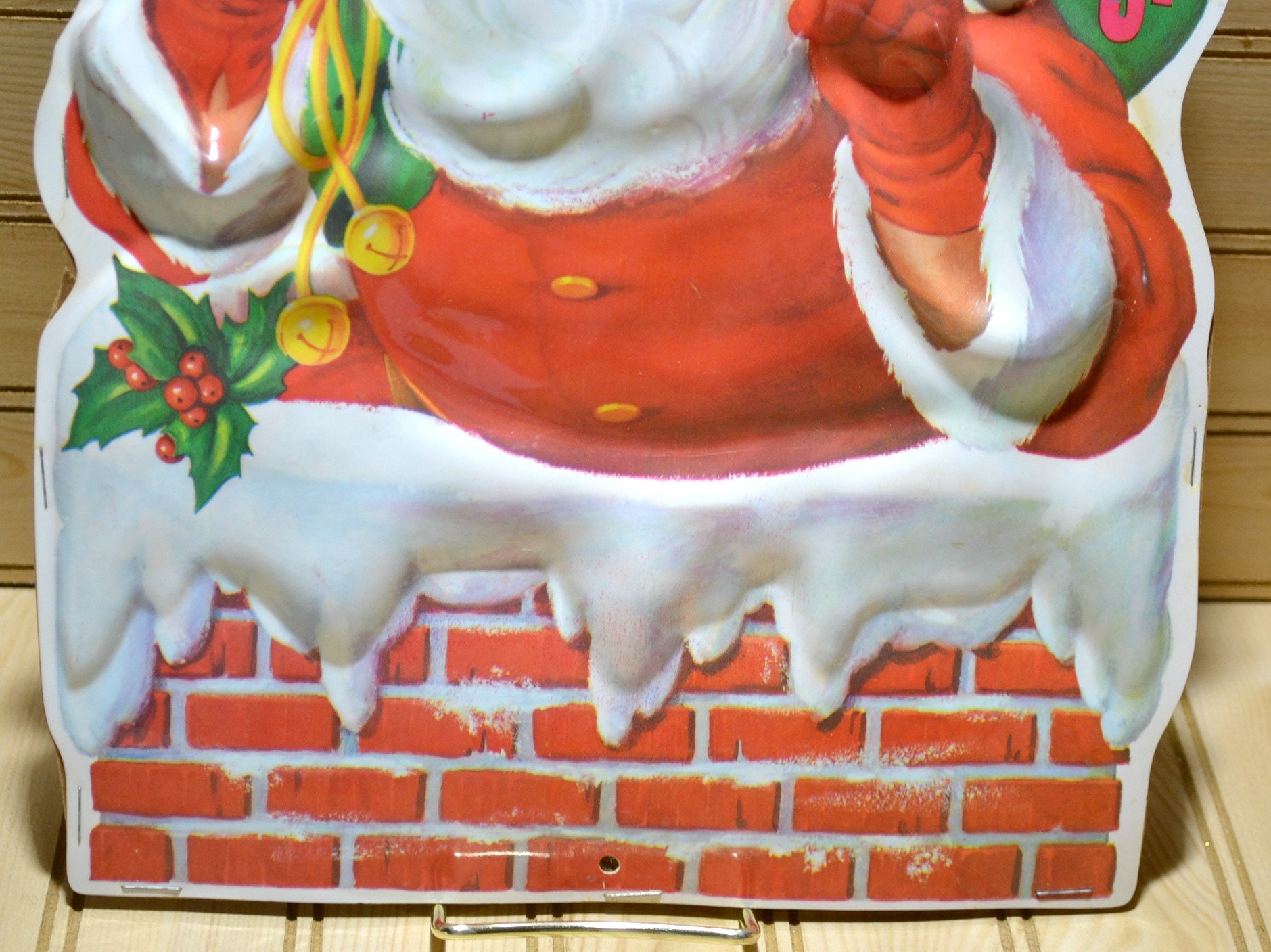 Vintage 3D Molded Plastic Santa Claus Wall Hanging Decor Christmas ...