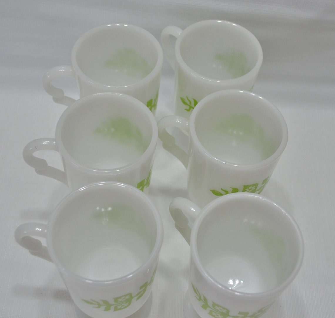 Vintage White Milk Glass Pedestal Coffee Tea Punch Mugs Cups - Etsy