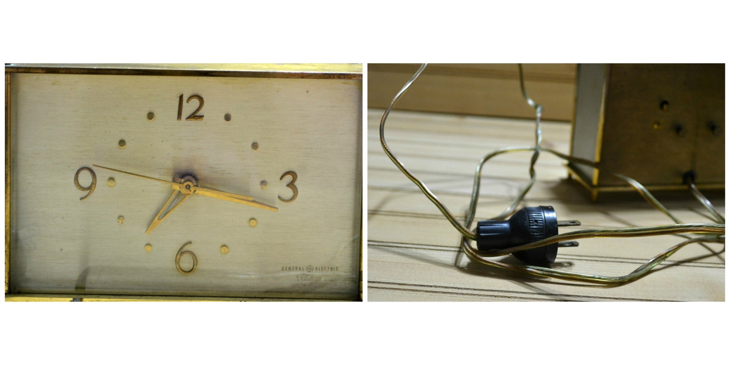 Vintage General Electric GE Alarm Clock Telechron Tabletop Mid Century ...