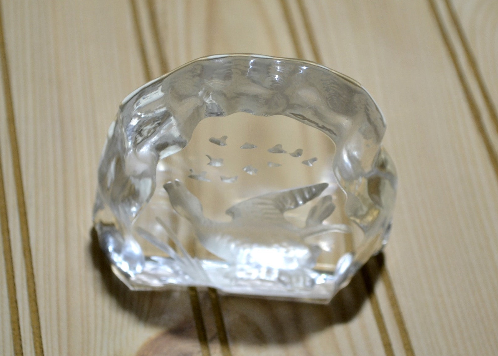 Vintage Etched Engraved Glass Paperweight 1980s Artmark Ducks - Etsy