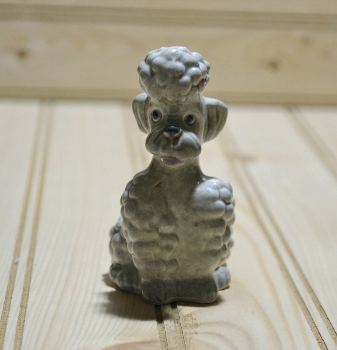 Vintage Goebel Poodle Figurine Gray Grey Dog Animal Figure Statue W ...