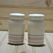Vintage Nelson Mccoy Pink Blue Stripes Salt & Pepper Shakers Stonecraft ...