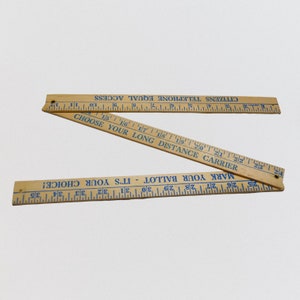 Vintage Wooden Tri-fold Advertising Ruler 36 Inches Made in USA ...