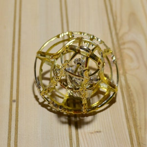 Vintage Gold Cage Bell Shape Christmas Ornament Hanging Silver Snowman ...