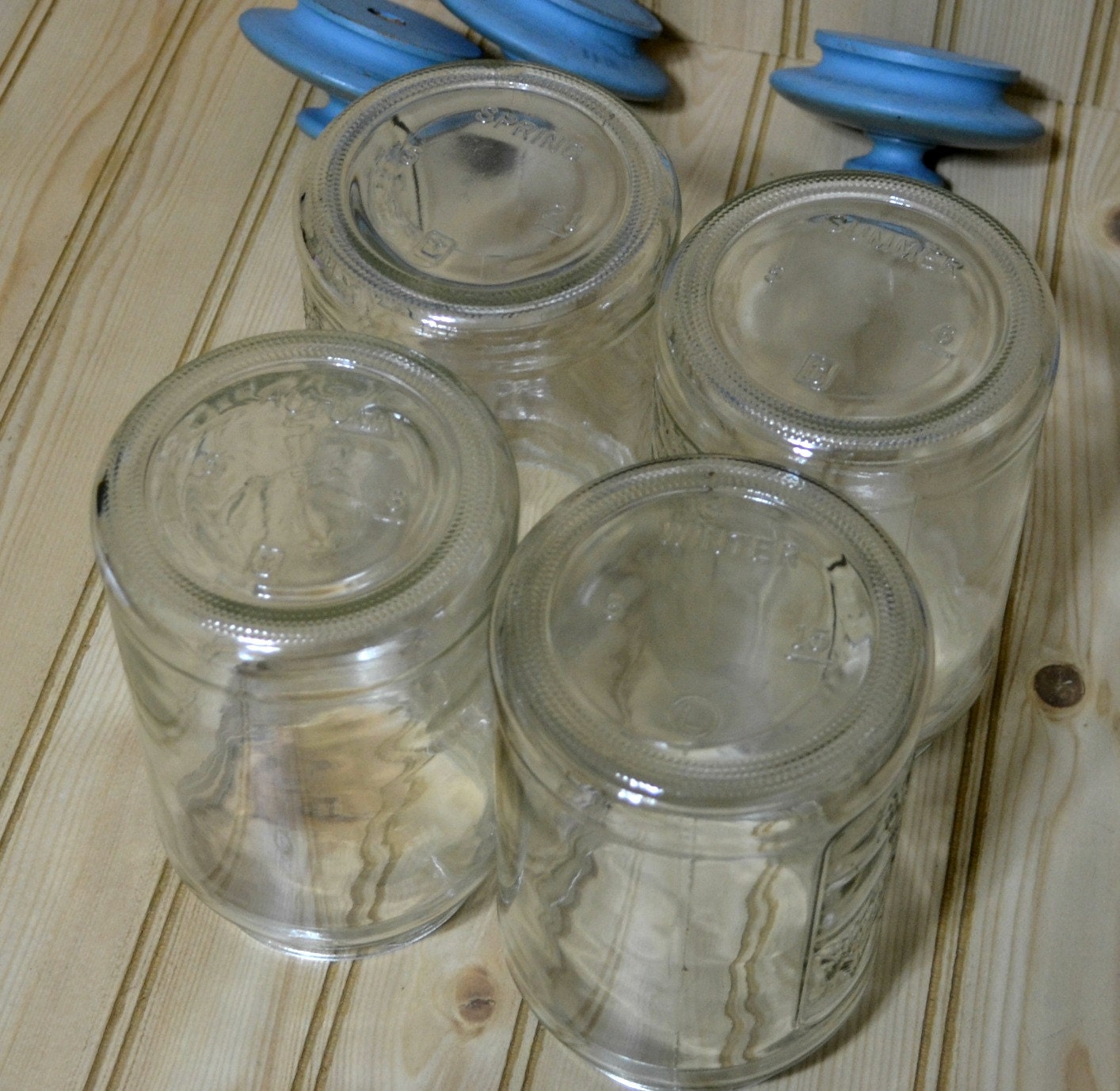 Vintage Anchor Hocking Glass Tang Jar 1970s With Wooden Lids Canister ...