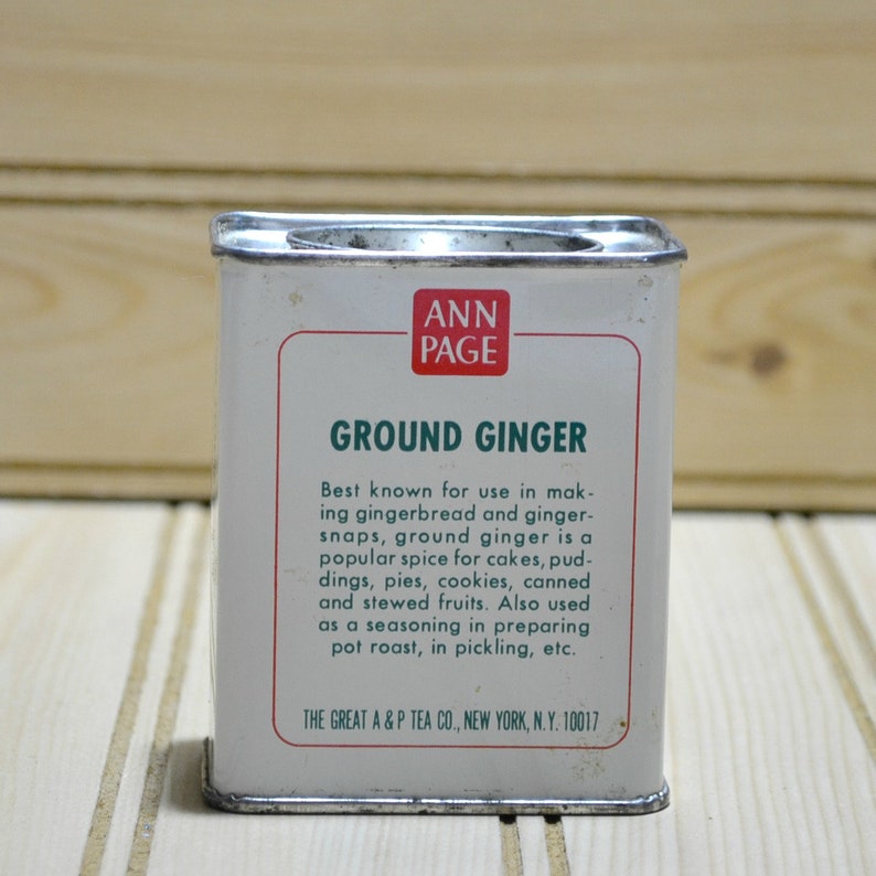 Vintage Ann Page Pure Ground Ginger Spice Container Tin Kitchen Decor ...