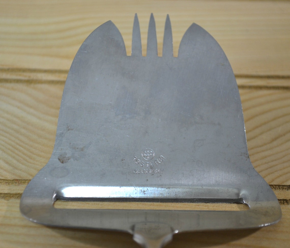 Vintage Rostfrei Cheese Slicer and Server Fork Knife Wooden - Etsy