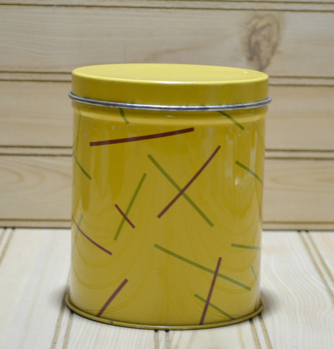 Vintage Yellow Nesco Metal Can Kitchen Storage Mid Century - Etsy