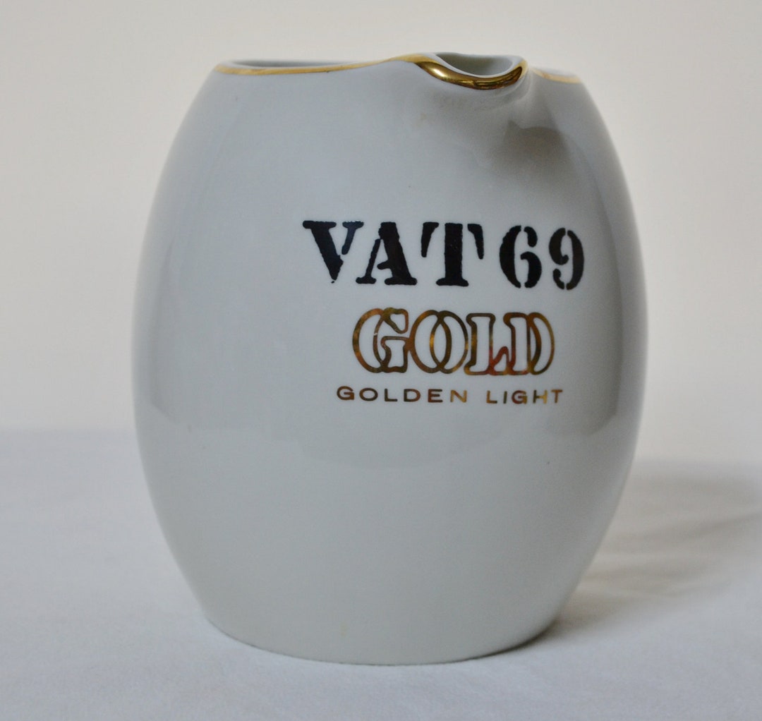 Vintage VAT 96 Gold Golden Light Ceramic Bar Pitcher Scotch Whiskies ...