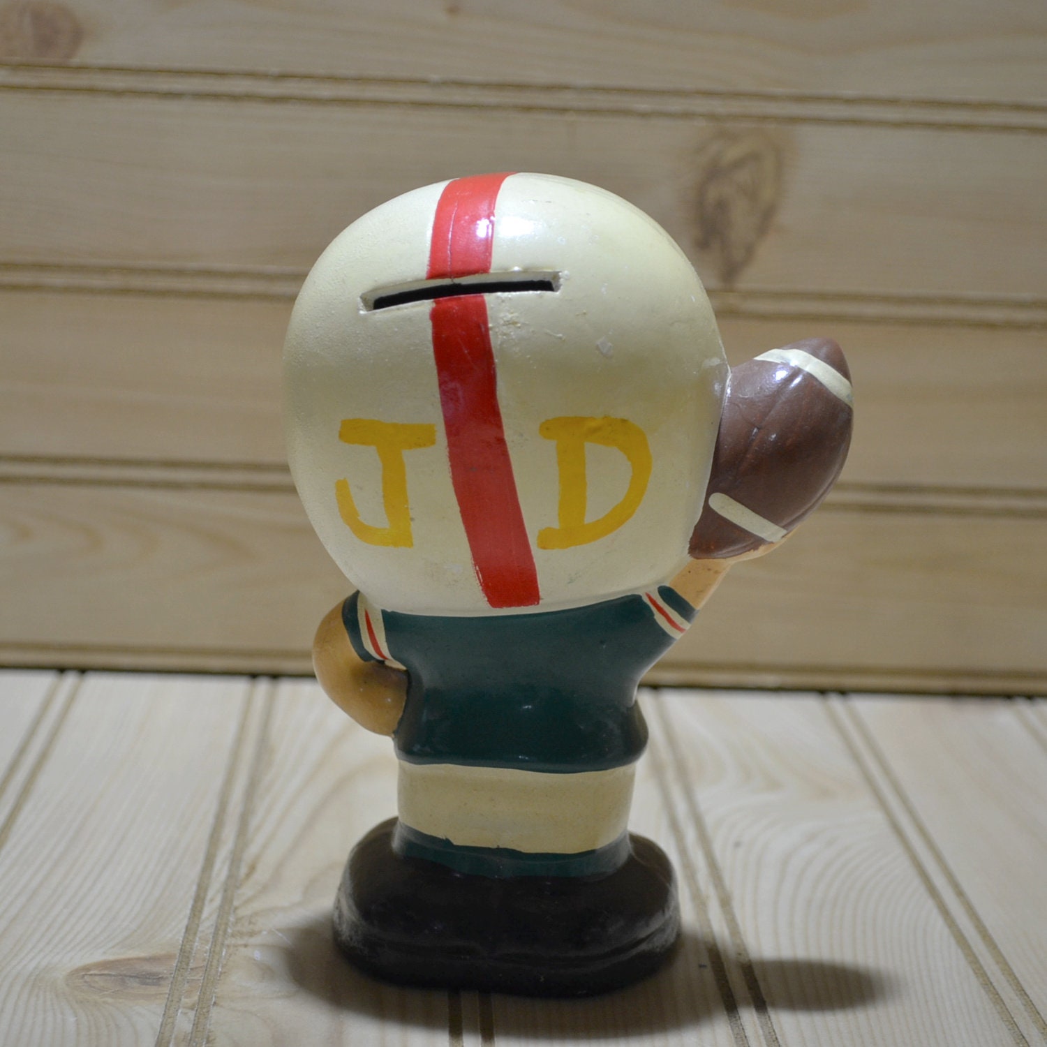 Vintage Ceramic Football Player Bank - Etsy