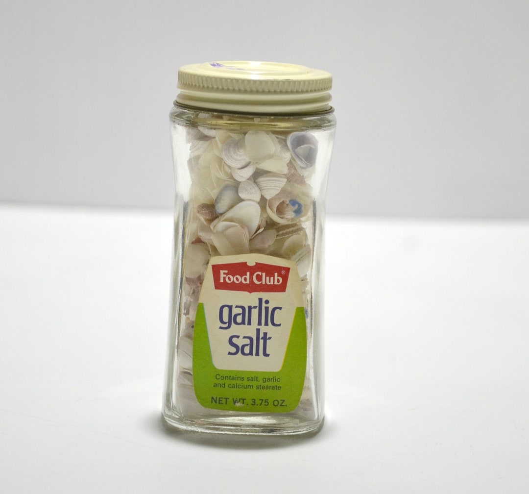 Vintage Spice Container Food Club Garlic Salt Spice Glass Jar Bottle ...