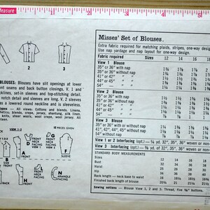 Vintage Misses Blouses Pattern Simplicity #4523 1960s Size 14 Complete ...