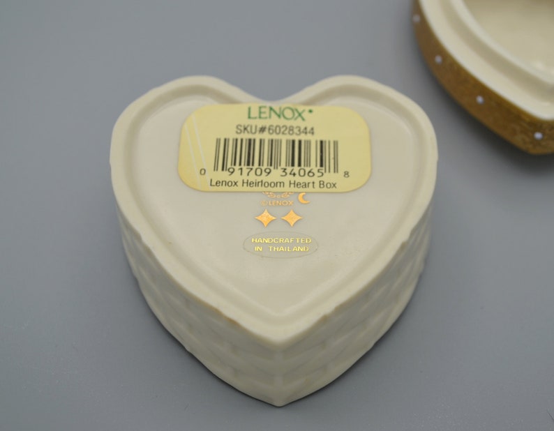 Vintage Lenox Heirloom Heart Box Ivory Gold Trim Enamel | Etsy