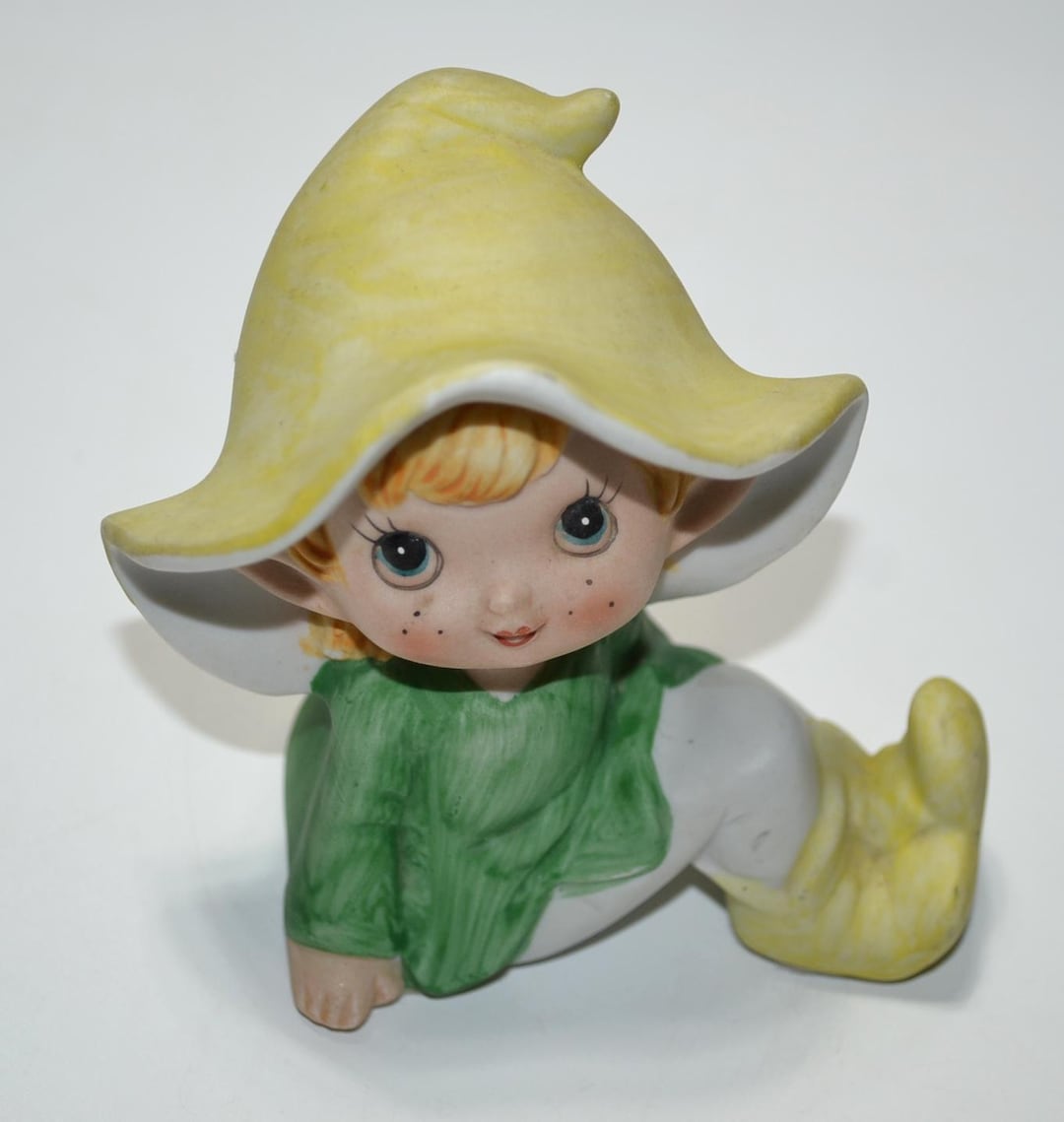 Vintage Green Pixie Elf HOMCO Holiday Christmas Figurine Taiwan 5213 ...