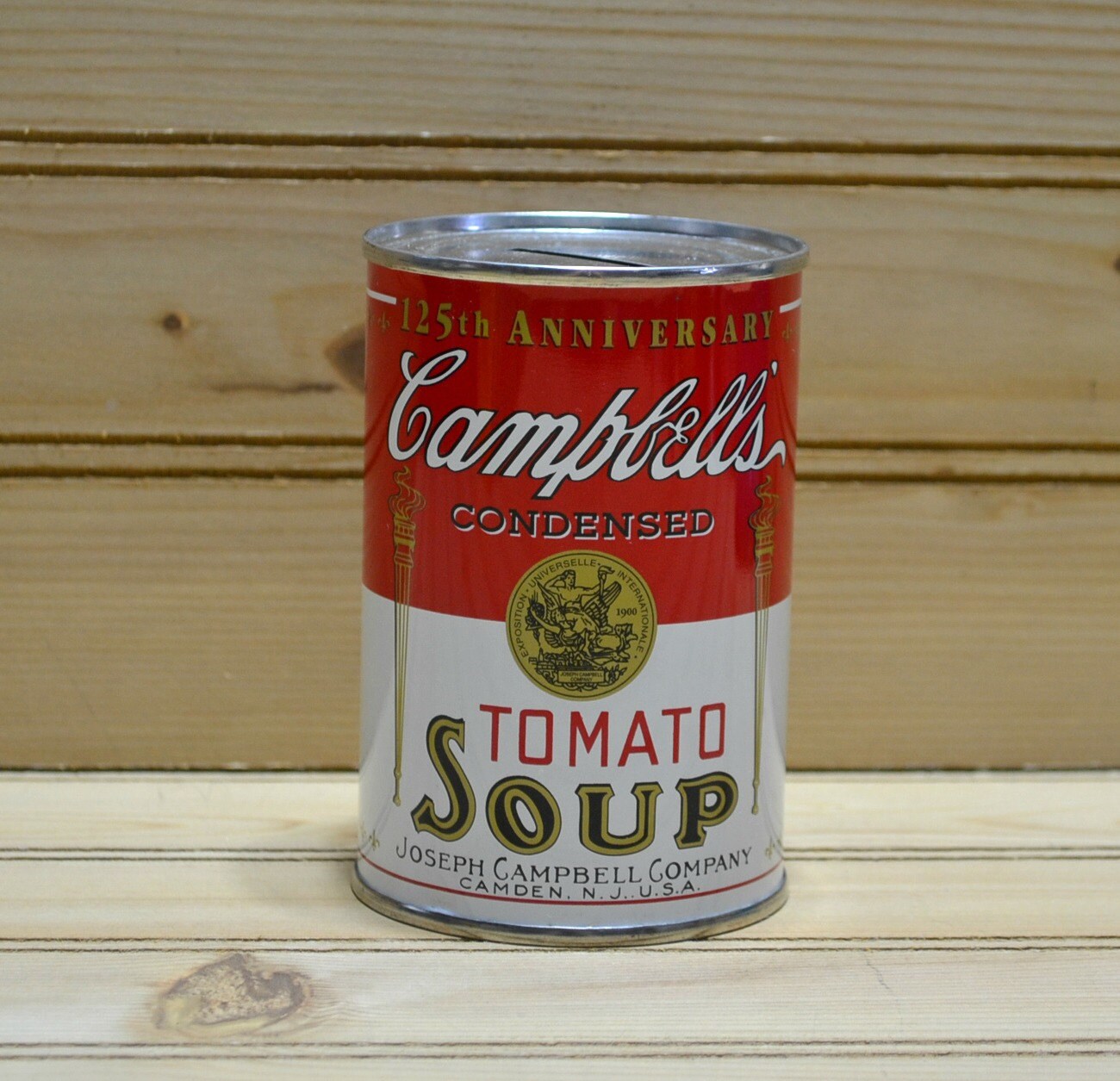 Vintage 125th Anniversary Campbell u2019s Tomato Soup Can Coin Bank Vintage 125th Anniversary Campbell u2019s Tomato Soup Can Coin Bank