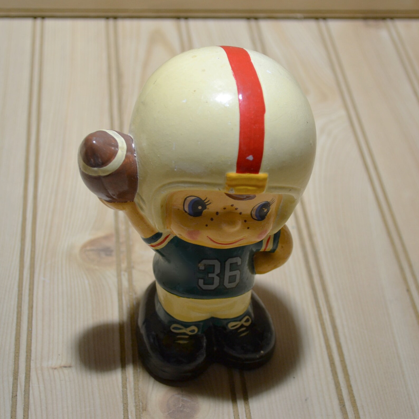 Vintage Ceramic Football Player Bank - Etsy