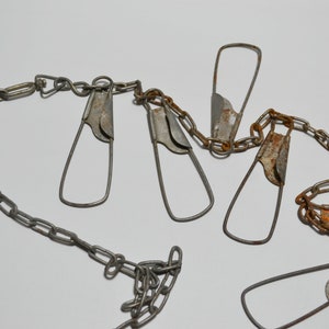 Vintage Rustic Metal Chain Fish Stringer Holder 9 Hooks Old Fishing ...