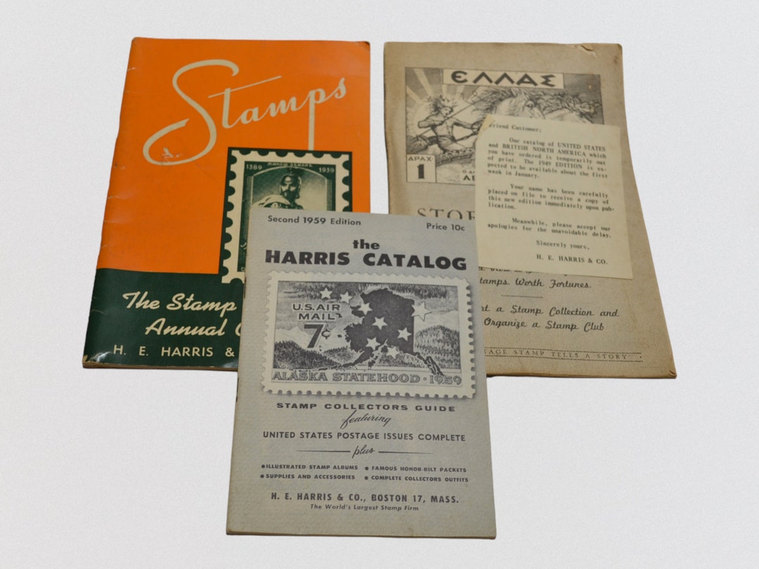 Vintage 1940s 1950s Stamp Collecting Catalogs H.E. Har Set of 3 ...