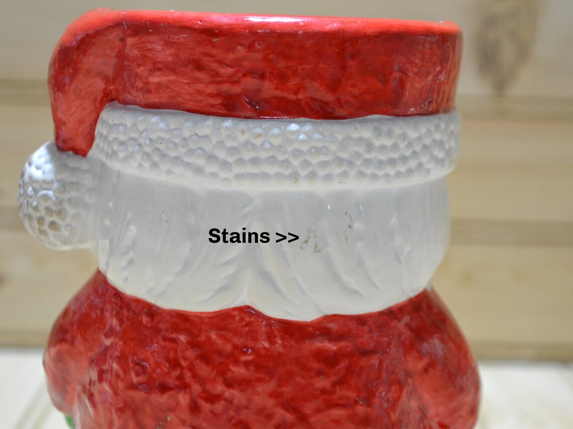 Vintage Mid Century Santa Ceramic Vase Planter Collectible | Etsy