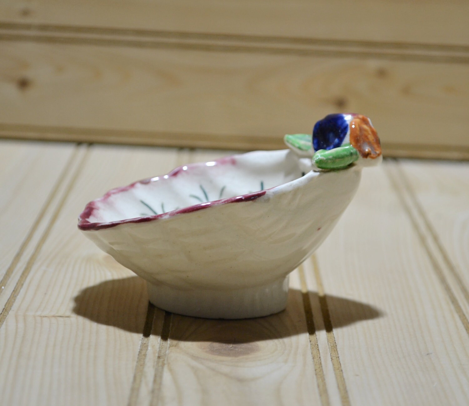 Vintage Pottery Ceramic Clam Shell Scalloped Trinket Dish Bowl - Etsy