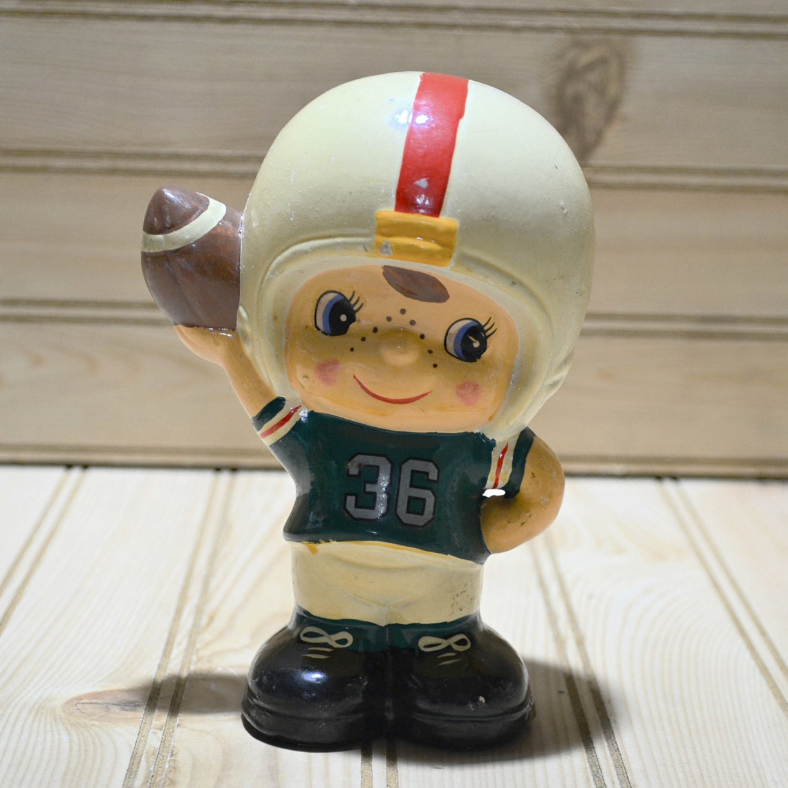 Vintage Ceramic Football Player Bank | Etsy