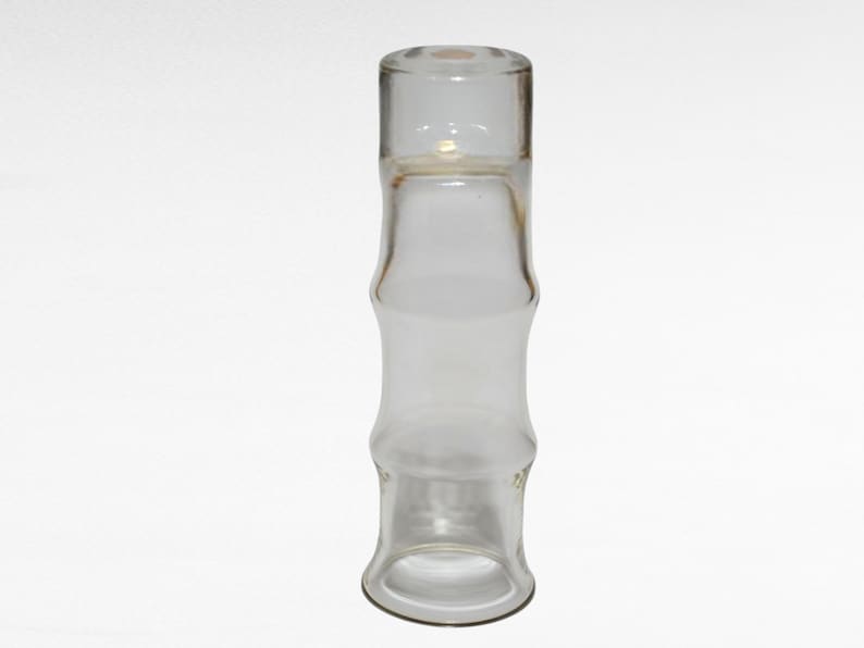 Vintage Clear Glass Bamboo Shaped Bud Vase Weighted Bottom Collectible ...