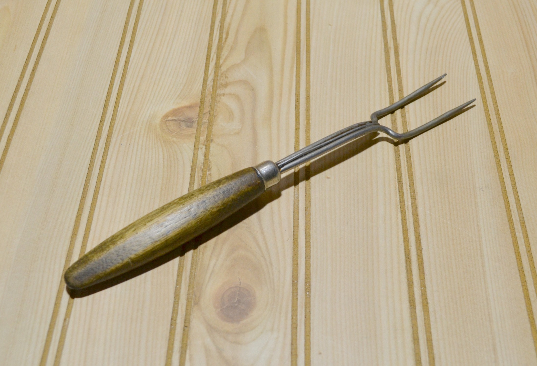 Vintage Antique Wooden Handle Metal Meat Fork Farmhouse Rustic Decor ...