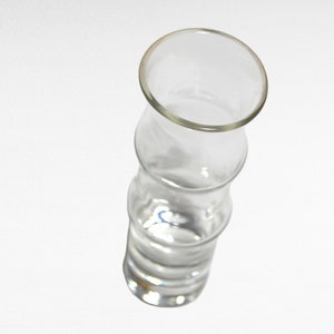 Vintage Clear Glass Bamboo Shaped Bud Vase Weighted Bottom Collectible ...