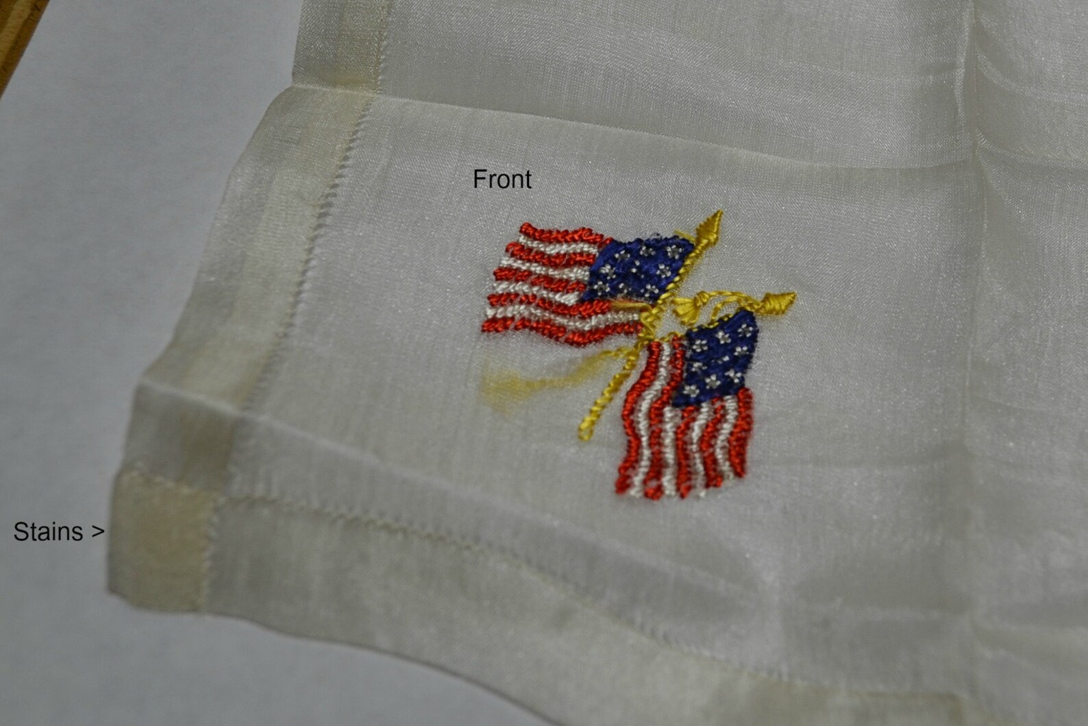 Vintage WWI USA Flag Handkerchief Embroidery Flags Patriotic Souvenir ...