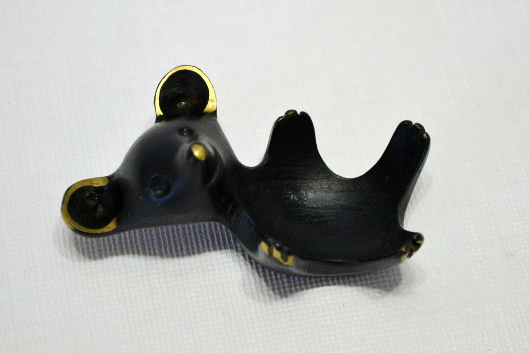 Vintage Walter Bosse Bear Mouse Egg Cup Holder Collectible Brass Black ...
