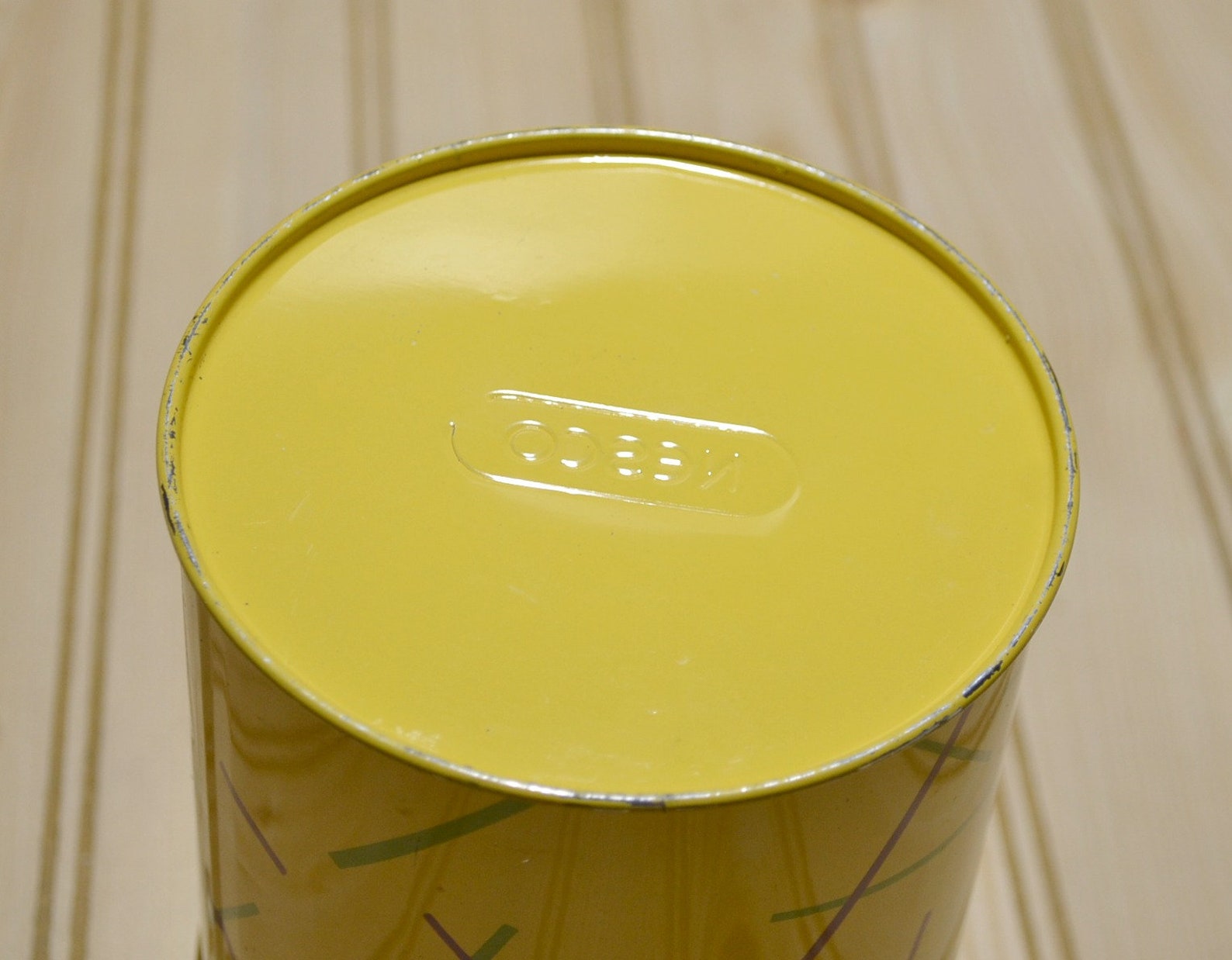 Vintage Yellow Nesco Metal Can Kitchen Storage Mid Century - Etsy