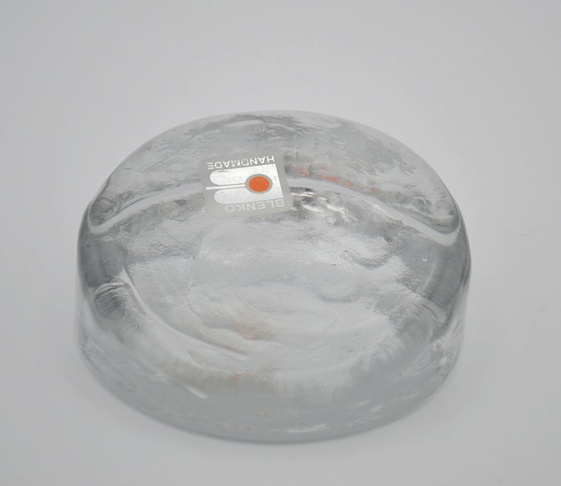 Vintage Blenko Handmade Clear Glass Round Paperweight - Etsy