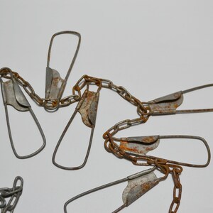 Vintage Rustic Metal Chain Fish Stringer Holder 9 Hooks Old Fishing ...