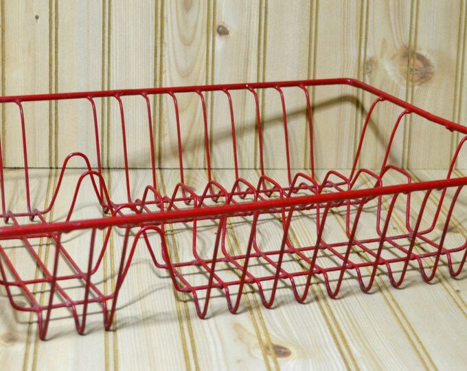 Vintage Red Rubber Coated Wire Dish Drain Rack Organizer - Etsy