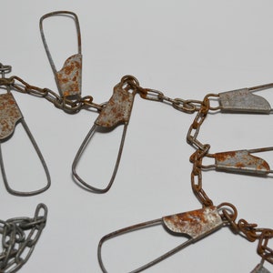 Vintage Rustic Metal Chain Fish Stringer Holder 9 Hooks Old Fishing ...