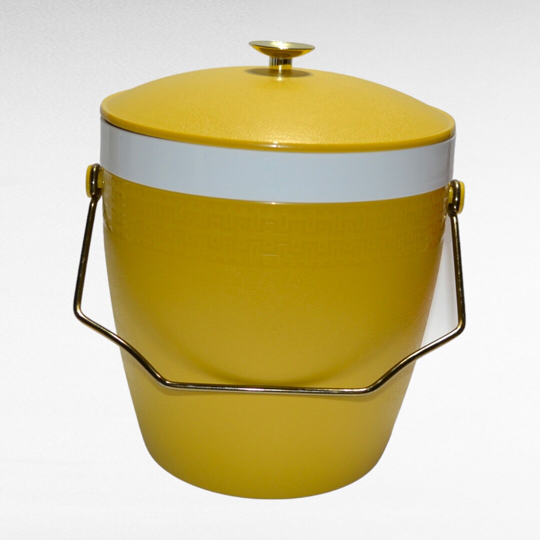 Vintage Olympian Mustard Yellow Therm-o-ware Ice Bucket 1970s Barware ...