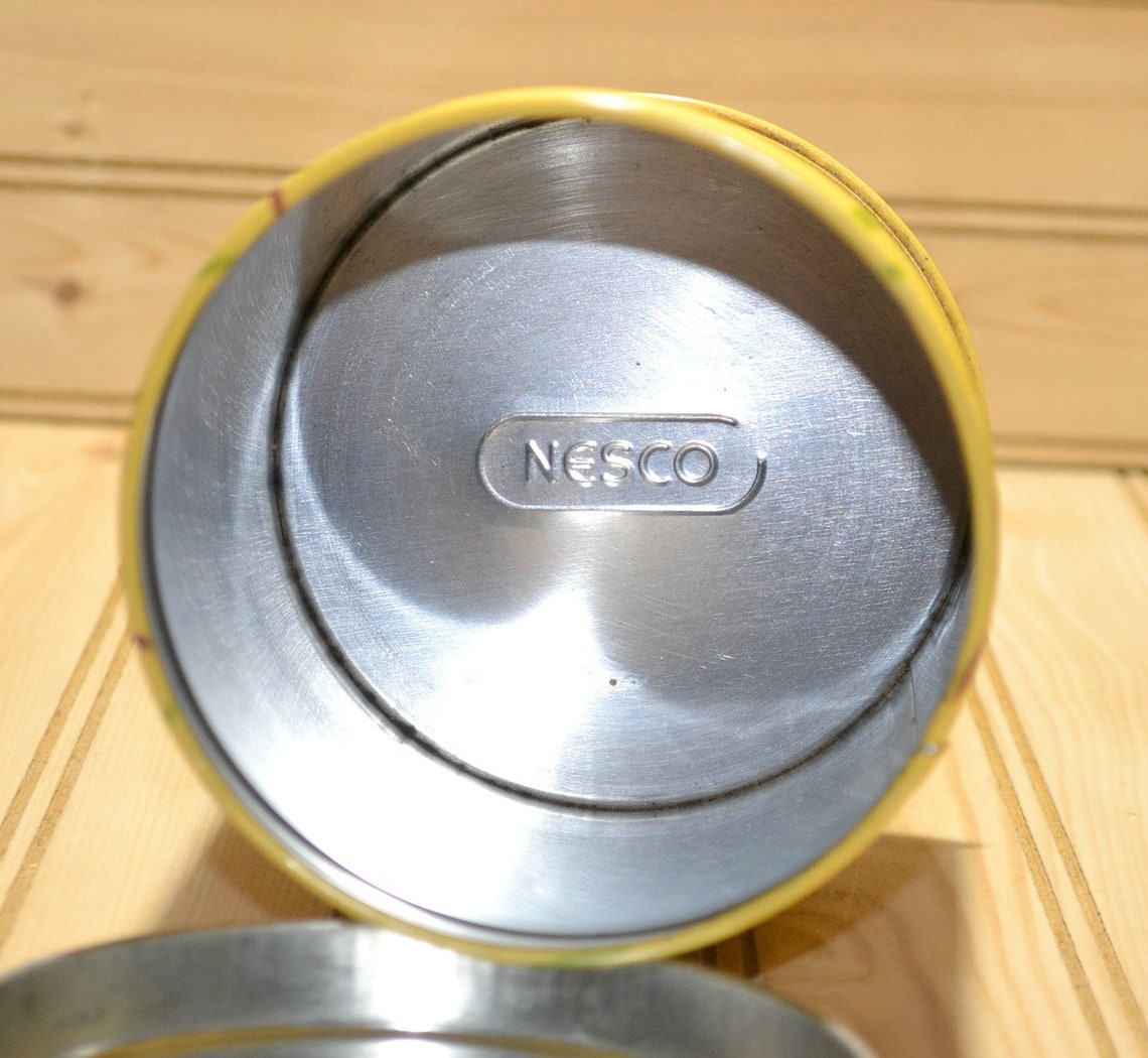Vintage Yellow Nesco Metal Can Kitchen Storage Mid Century - Etsy