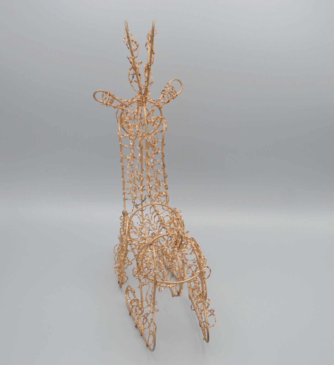 Vintage Gold Tone Wire Reindeer Figure Christmas Holiday Decoration - Etsy