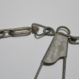 Vintage Rustic Metal Chain Fish Stringer Holder 9 Hooks Old Fishing ...