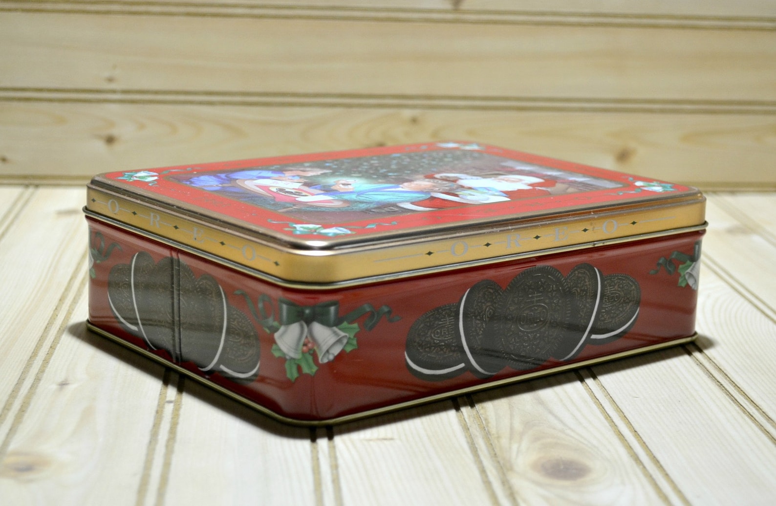 Vintage Christmas Tin 1990s Oreo Cookies Unlock the Magic Metal Storage ...