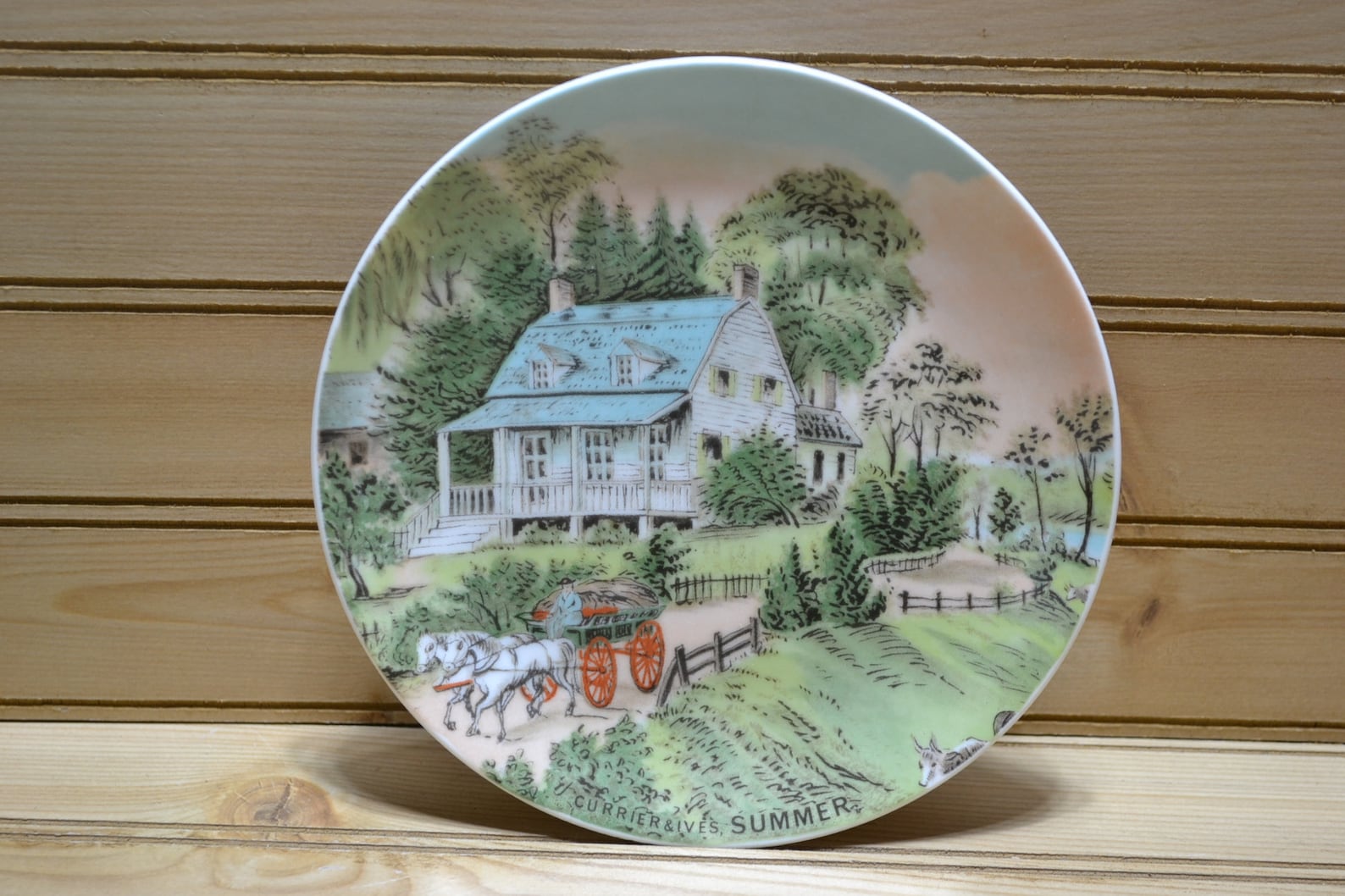 Vintage Currier & Ives Season Plates Summer Spring Winter Autumn Set of ...