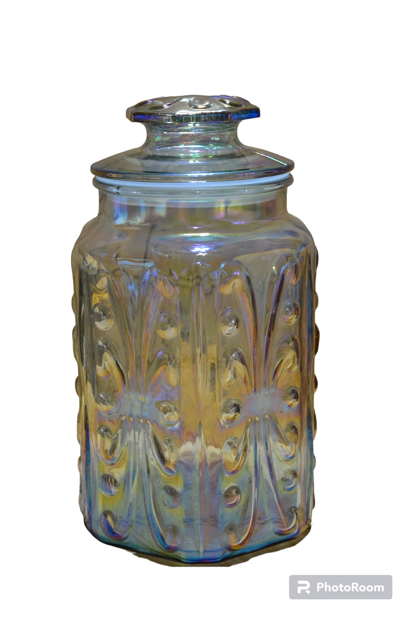 Vintage Iridescent Canister Jar Kitchen Storage - Etsy