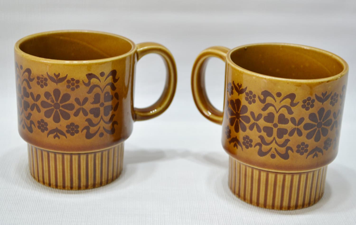 Brown Stackable Coffee Mugs Japan Vintage Set of 2 - Etsy UK